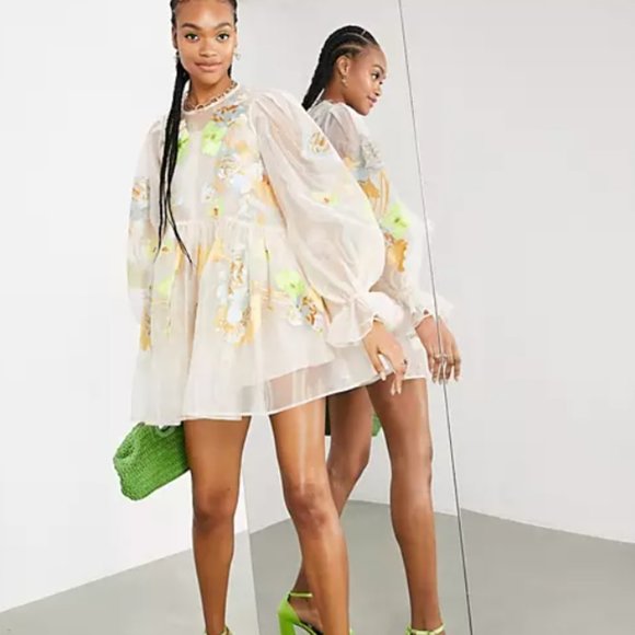 ASOS | Dresses | New Asos Edition Mini Smock Dress In Organza ...